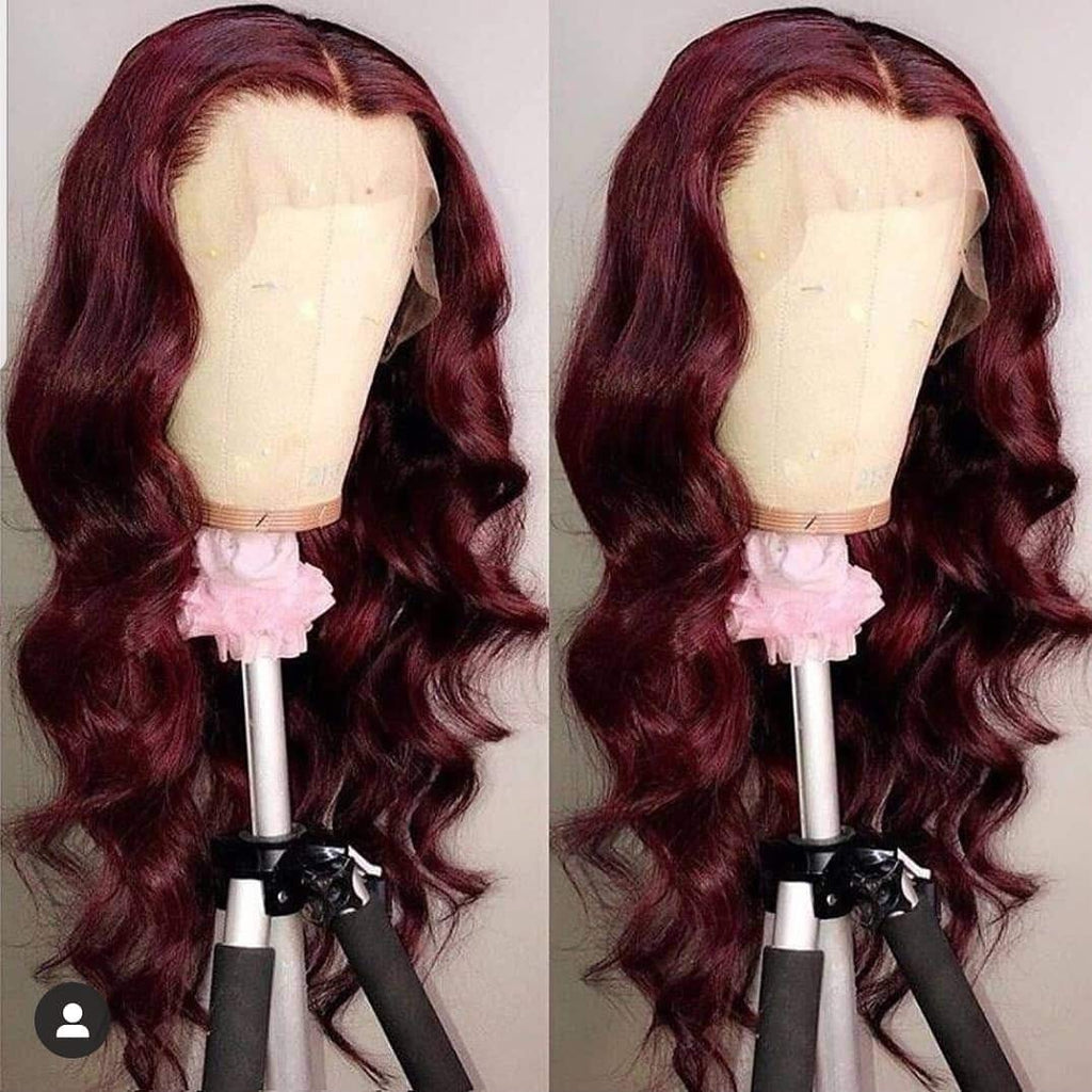 Lush Wig - 99j Burgundy Loose Body Wave Human Hair Lace